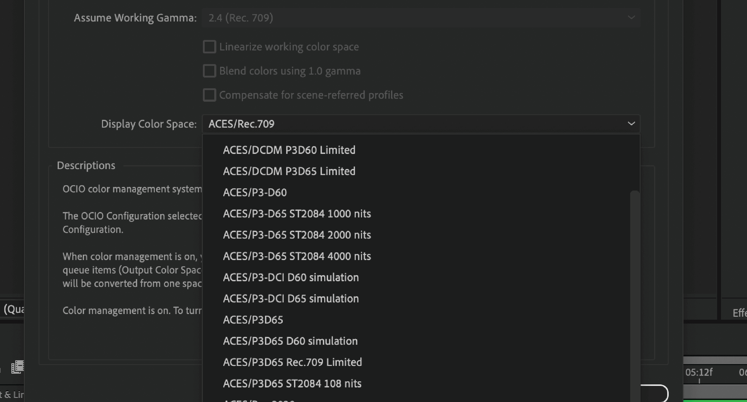 OpenColorIO and ACES color management
